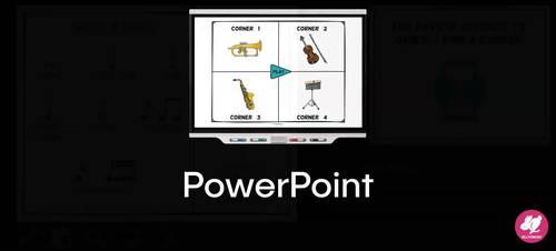 Music 4 Corners - Note and Rest Identification - Interactive Music Activity