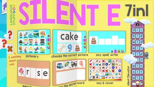 Silent E words 7in1 (PowerPoint) by Language Stuff | TpT