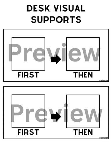 School Desk Visuals I Autism I Visual Schedule I First/Then I Nonverbal