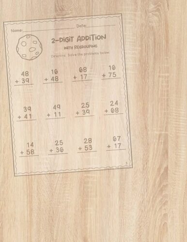 Back to School 2 Digit Addition Within 100 With Regrouping | Outer ...