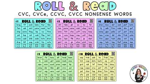 Mixed Nonsense CVC | CVCe | CCVC | CVCC Words | Roll and Read Games ...