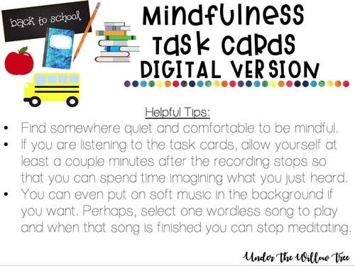 Mindfulness Task Cards / Brain Breaks / Activities | SEL | BUNDLE