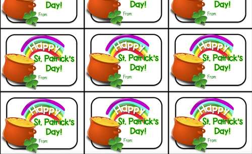 Printable "Happy St. Patrick's Day" Gift Tag and Homework Pass | TpT