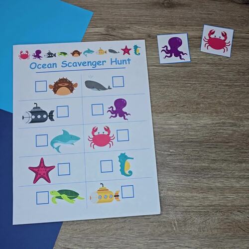 Ocean-Themed Scavenger Hunt by HH Fun and Learning | TPT
