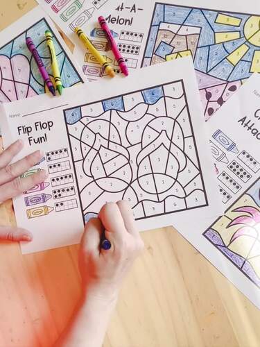 Color By Code Ten Frame 0 to 10 | SUMMER THEMED | K-2ND GRADE | TPT