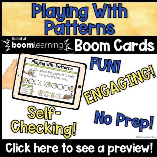 Pattern BOOM cards | Digital NO-PREP task cards | Distance Learning
