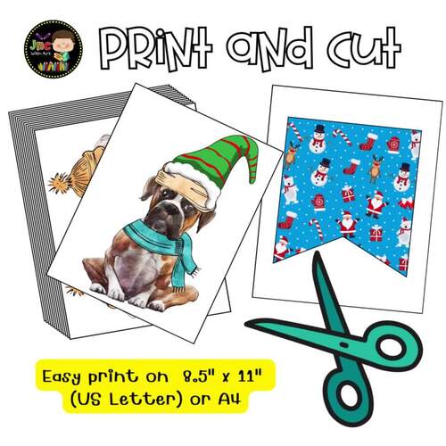 Christmas Dog Bulletin Board Kit December Classroom Door Decor Holiday ...