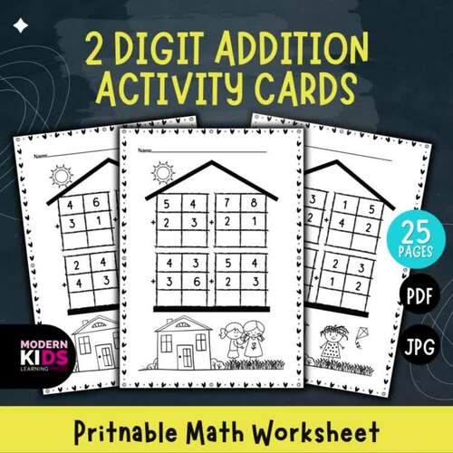 25 Printable - 2 Digit Addition Activity Worksheet by ModernKids ...
