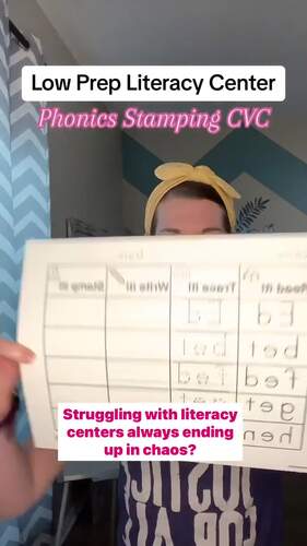 Phonics Stamping Literacy Center Complete Bundle! No Prep Learning ...