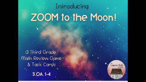 Third Grade Math Review Task Cards and Game 3.OA.1-3.OA.2-3.OA.3-3.OA.4