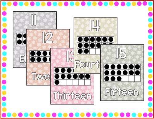 Printable Snowflakes Bright Number Posters, Editable Number Posters