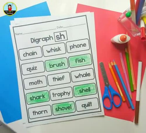 SH Digraph Activity - Posters, Flashcards, Worksheets, Reading Passages