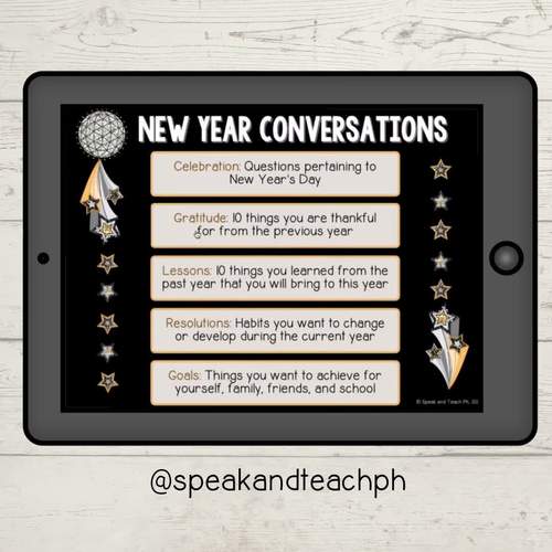 New Year Conversations Social Skills No Prep Speech Therapy Boom Cards™