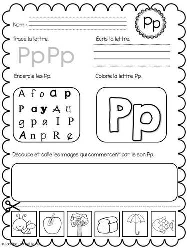 French Alphabet Letter P | Alphabet Lettre P by Caroline Joannette