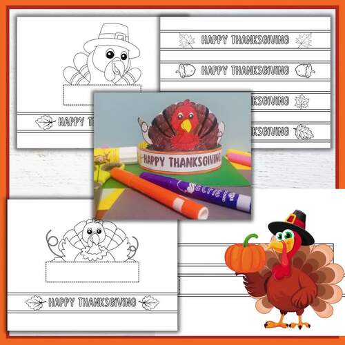 Thanksgiving Craft: Paper Crown | Turkey Craft: Paper Crown | TPT