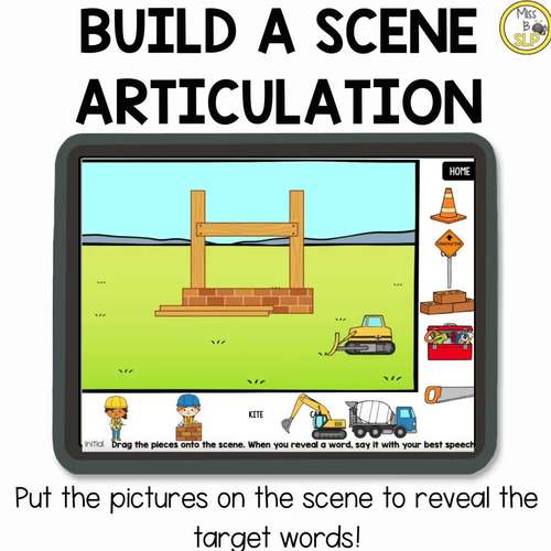 Construction Articulation Build a Scene - Digital Boom Cards by Miss B SLP