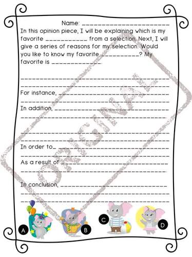Fourth Grade Opinion Writing Prompts Worksheets With Template Frames