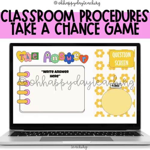 Routines and Procedures Game | Take a Chance Game by Oh Happy Day Teaching