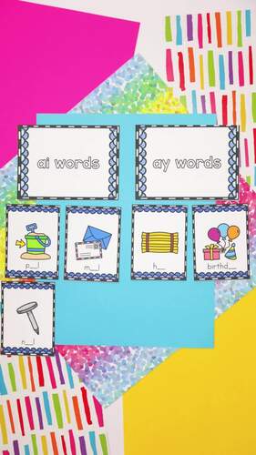 AI & AY Vowel Teams Word Work - Long A Activities for Literacy Centers