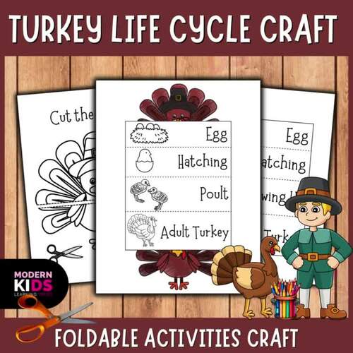 Turkey Life Cycle Craft - Foldable by ModernKids LearningPress | TPT