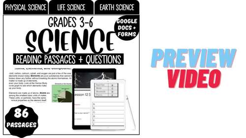 Science Reading Comprehension Passages and Questions Bundle Third to ...