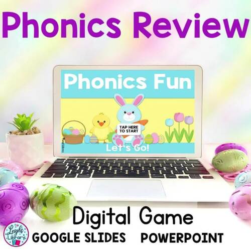 Phonics Review Spring Fun Digital Game for Google Slides and PowerPoint