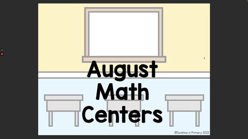 August Math Centers Activities | TPT