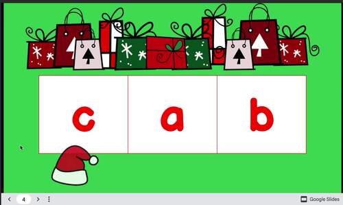 Phonics Blending Slides~Short A~ Christmas Theme by MyPrimaryLearningLoft