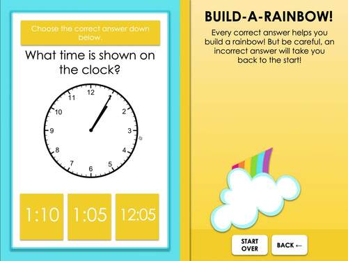 Telling Time to the Nearest 5 Minutes Digital Math Game for PowerPoint
