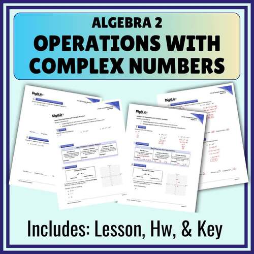 Operations with Complex Numbers Guided Notes,Worksheet 10th-12th Grade ...