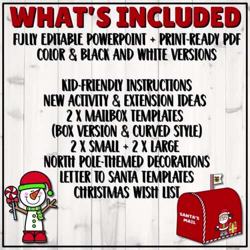 Editable North Pole Mailbox & Santa Letter Craft Pack – Christmas Dear ...