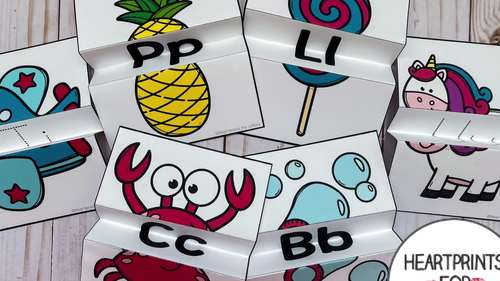 Alphabet Beginning Sound Crafts, Flashcards by Heartprints for Littles