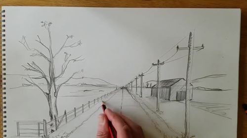 how to draw one point perspective video