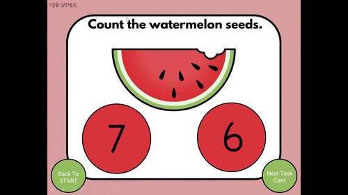 Watermelon Seed Counting Digital Gross Motor Game by Pink Oatmeal