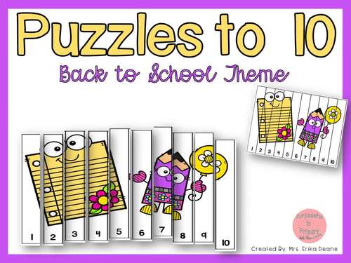 Counting Puzzles to 10 Theme Bundle by Erika Deane | TpT