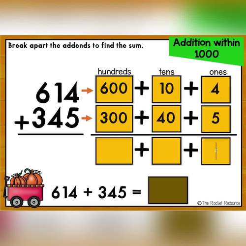 3-Digit Addition with Regrouping BOOM™ Cards | Fall Addition | 3.NBT.2