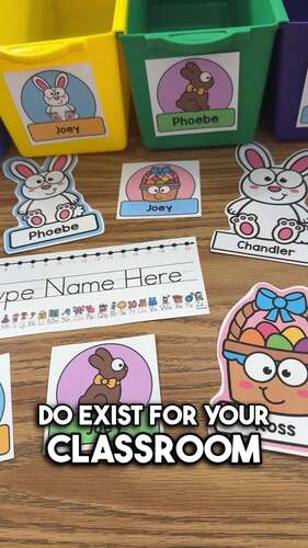 Easter Name Tags & Labels Editable, Spring Desk Name Tag for Kindergarten