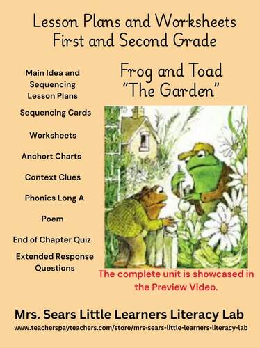 Frog and Toad The Garden by Mrs. Sears Little Learners Literacy Lab