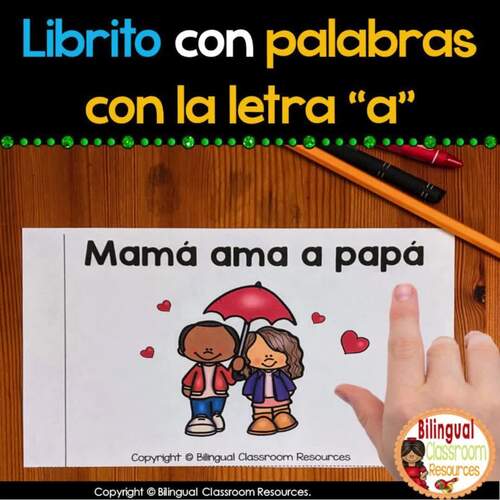 Librito con palabras con la letra "a"-Spanish syllables reader with the "a"