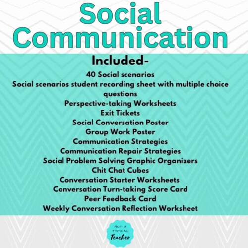 Social Communication for Teens Activities, Posters, Conversation ...