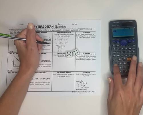 Pythagorean Theorem Partner Math Game by Making Creative Mathematics