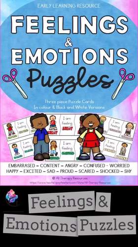 Feelings & Emotions - Three Piece Puzzles - Early Learning & Autism ...