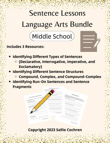 Sentence Lessons - Language Arts Bundle for Middle School | TPT