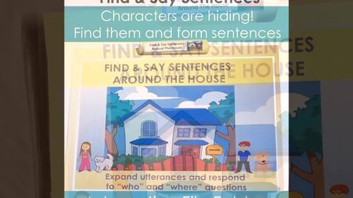 Find and Say Sentences Around The House Interactive File Folder by ...