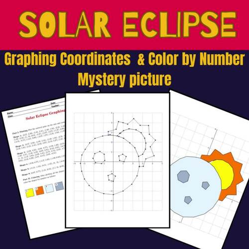 Solar eclipse Graphing Coordinates Mystery Picture Plotting & Color by ...