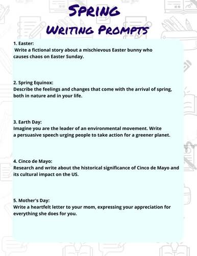 20 Seasonal Writing Adventures (Prompts): Ignite Your Students' Creativity