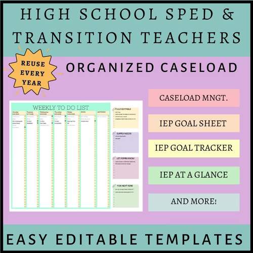 Transition & High School SPED | Teacher Caseload & IEP BUNDLE | Back 2 ...