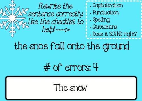 Fix the Sentences - Winter Themed Boom Cards! by Smart a la Carte