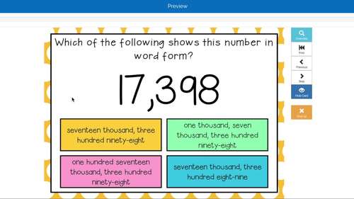 4th Grade Number Forms to the Millions Boom Cards Digital Activity