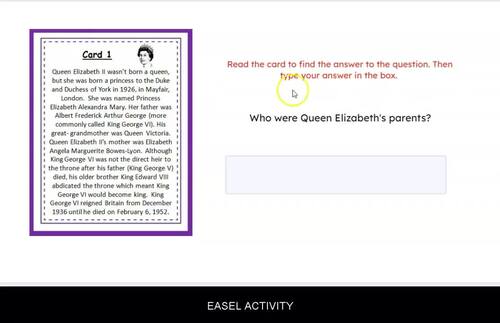 Queen Elizabeth II Activity Scavenger Hunt with Easel Option | TPT